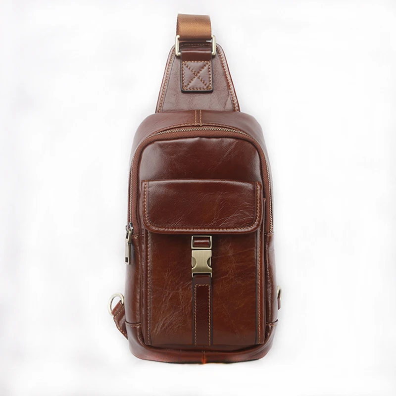 2018 Genuine Leather Crossbody Bag Men Famous Brand Design Chest Packs ...