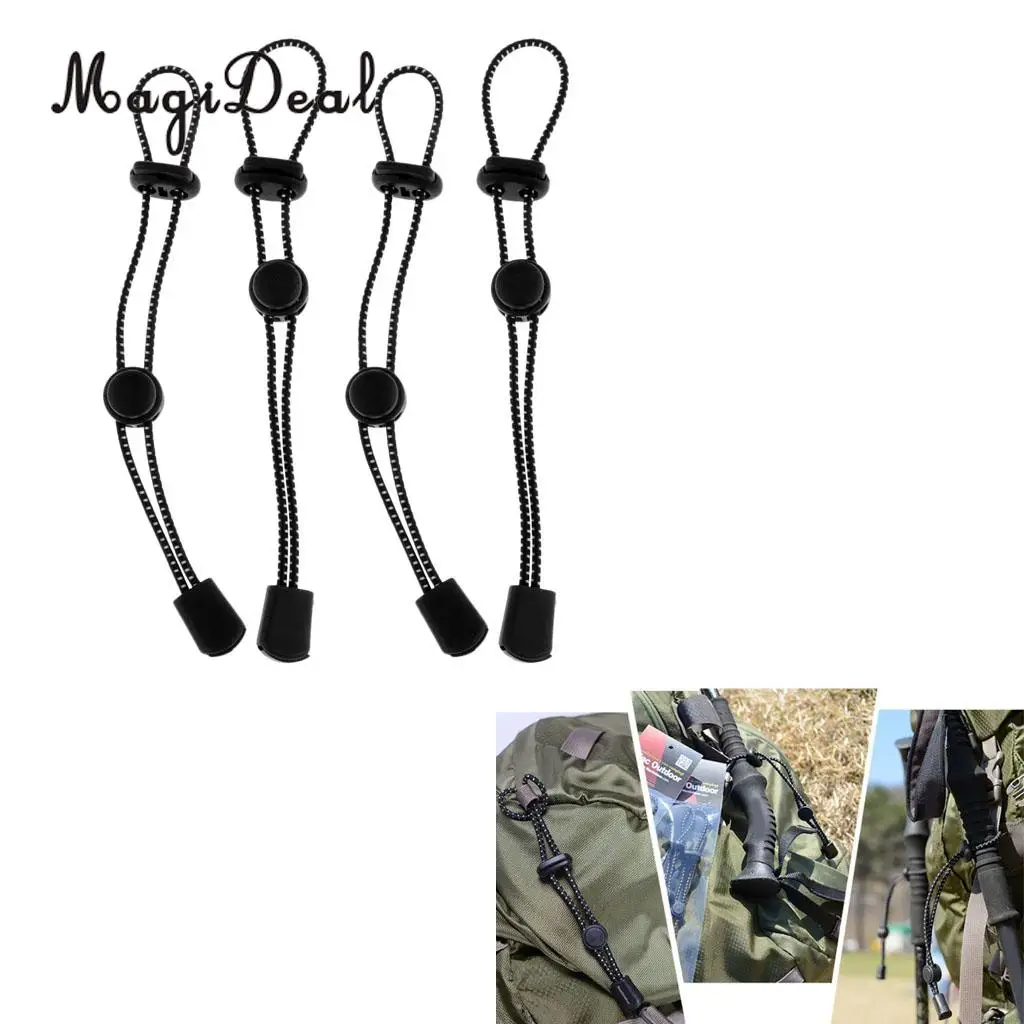 4pcs Backpack Walking Stick Holder Trekking Hiking Pole Fixing Tie Cord ...