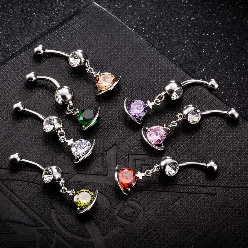Body-Jewellry-Piercing-Surgical-Steel-Crystal-Rhinestone-Belly-Button ...