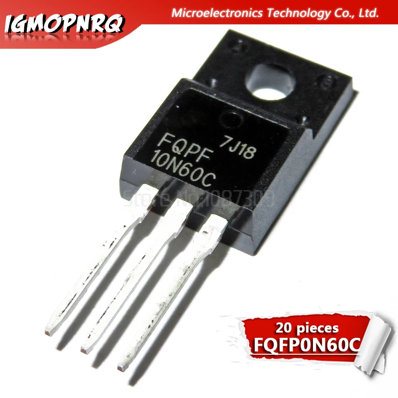 20pcs Fqpf10n60c 10n60c 10n60 600v 9.5a Mosfet N-channel Transistor To ...