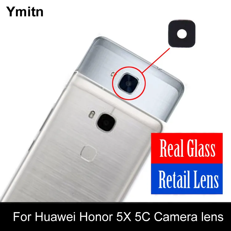 Ymitn lente de cristal para cámara trasera, accesorio con adhesivos para Huawei Honor 5C 5X ...