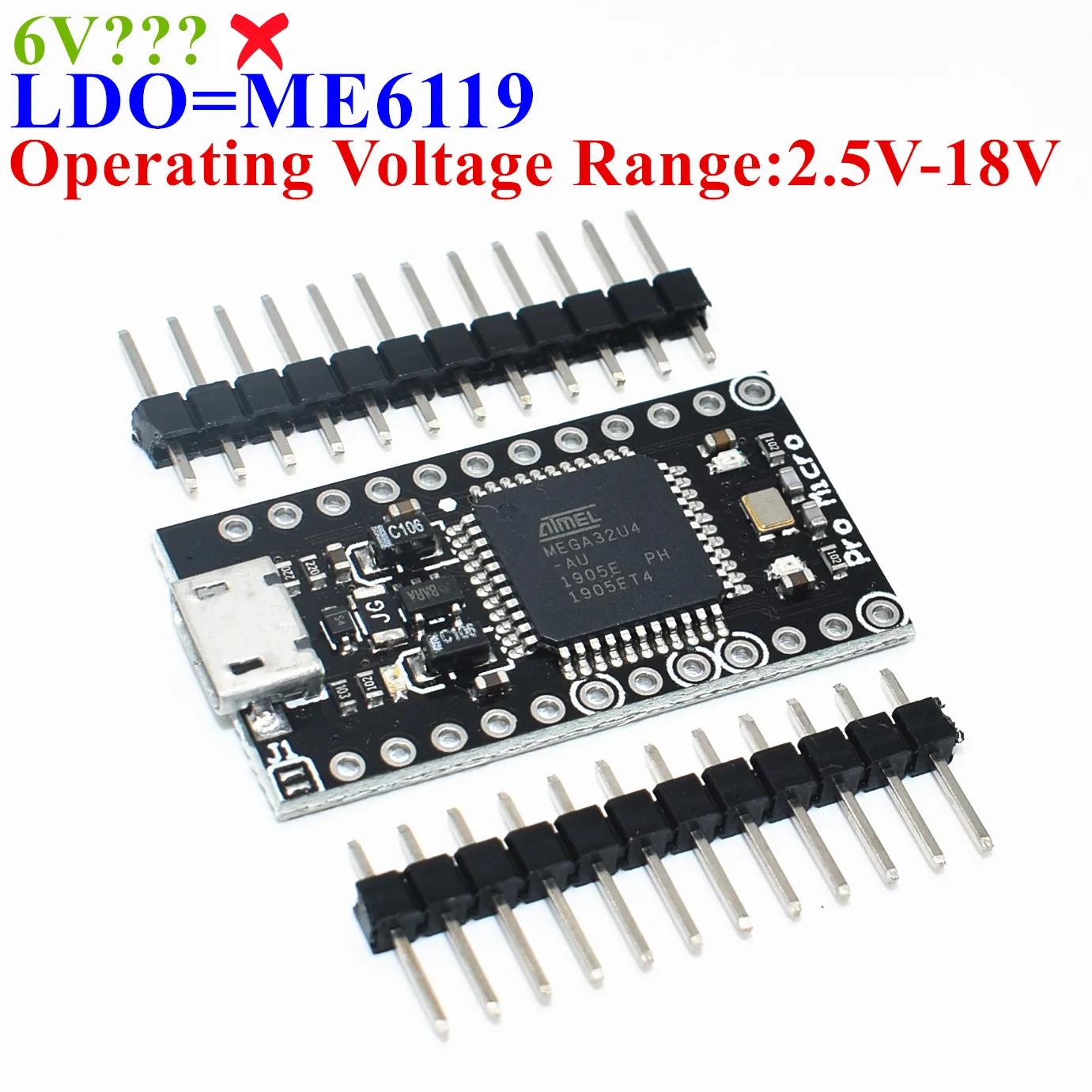 1pcs Tenstar Robot With The Bootloader Black Pro Micro Atmega32u4 5v16mhz Module Controller
