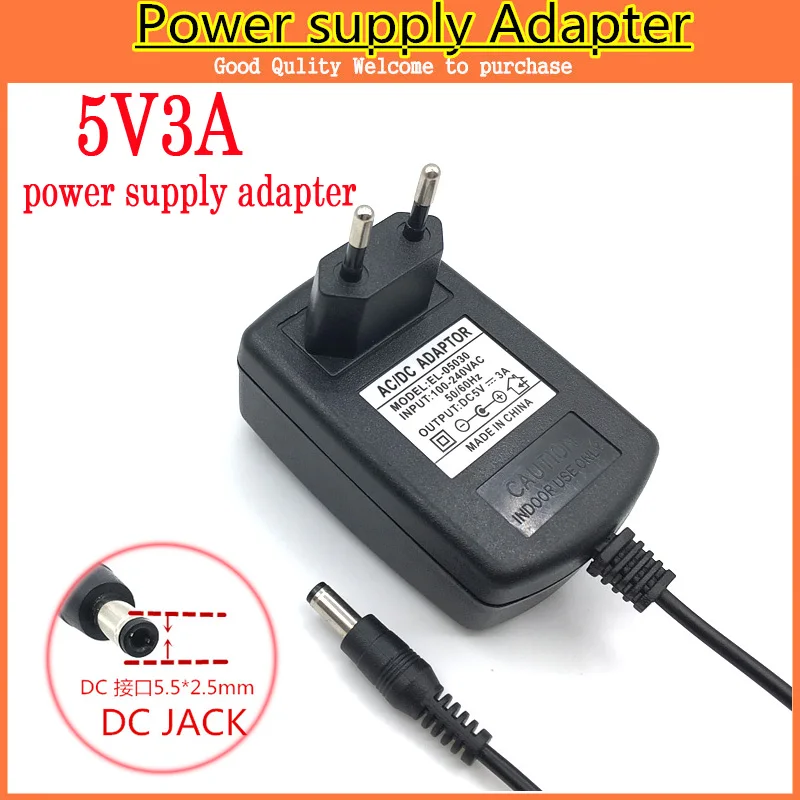 NEW 5V3A AC 100V 240V Converter Adapter DC 5V 3A 3000mA Power Supply EU ...