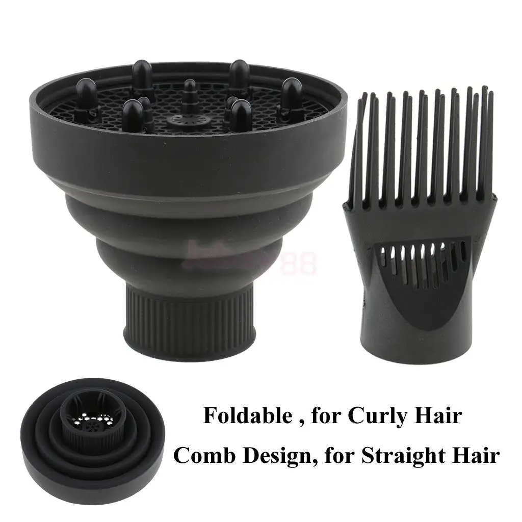 Set Of 2pcs Salon Universal Silicone Curl Hair Dryer Diffuser Nozzle