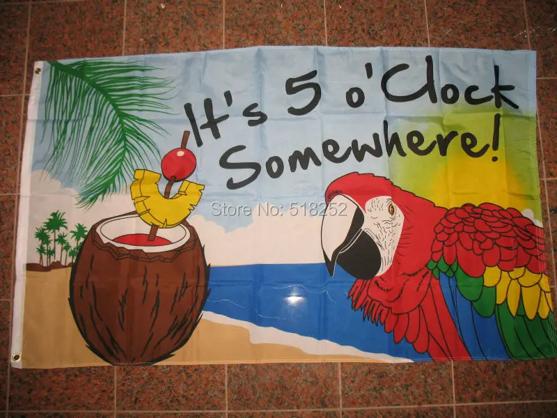 Margaritaville Jimmy Buffett Parrot Flag 3x5 FT 150X90CM Banner 100D ...