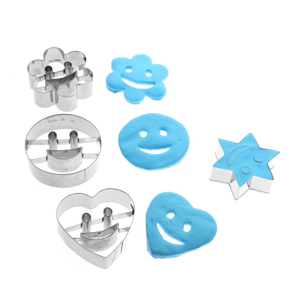 4Pcs/set Stainless Steel Emoji Biscuit Mold Smiling Face Biscuit Cookie ...