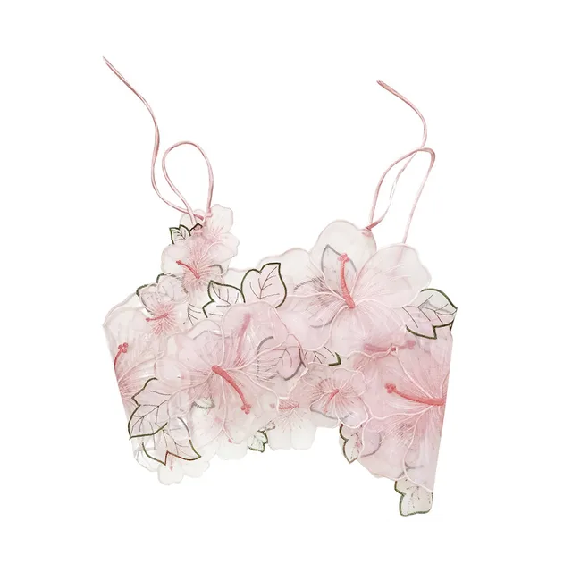 Gorgeous Lace Embroidery Women Tank Top Flowers Eugen Yarn Slim Camis ...