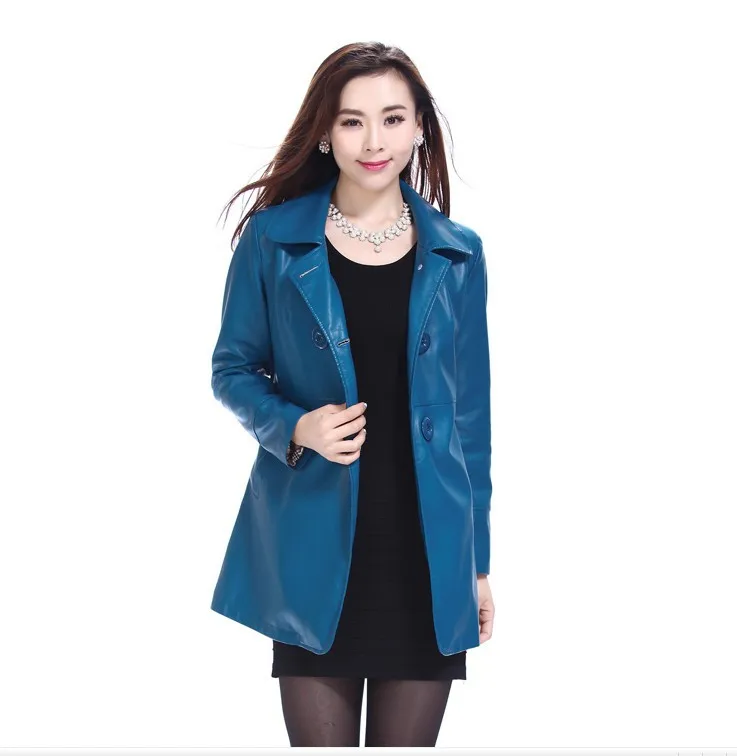 Купить НОВАЯ ЗИМНЯЯ ЛЕДИ КОЖАНОЕ ПАЛЬТО, ДЛИННЫЕ ЖЕНСКИЕ КОЖАНЫЕ ПАЛЬТО ...