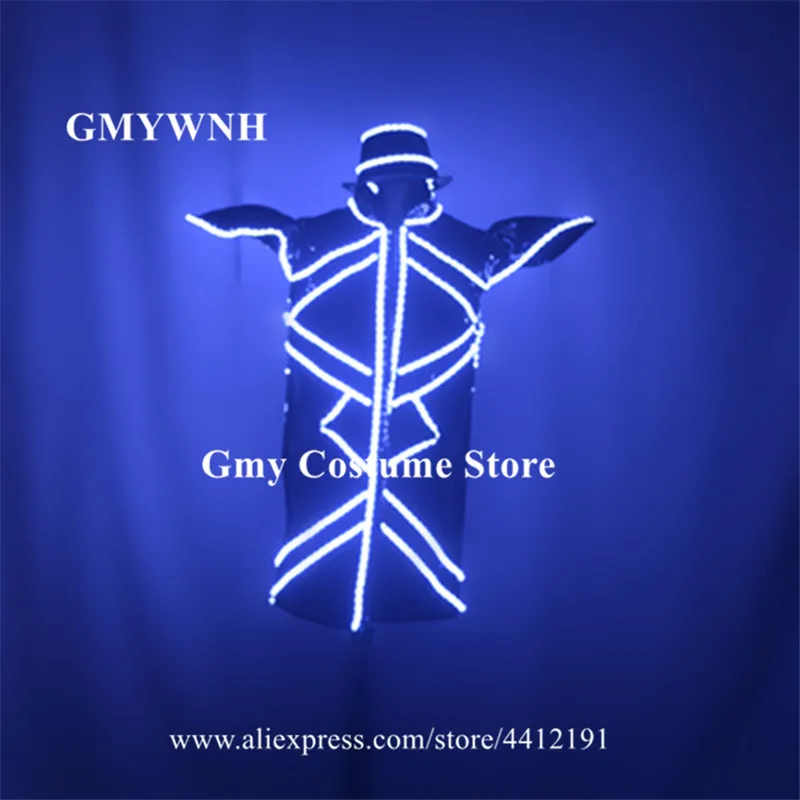 M13 Rave music dj wears luminous jacket led costumes glowing hats ...