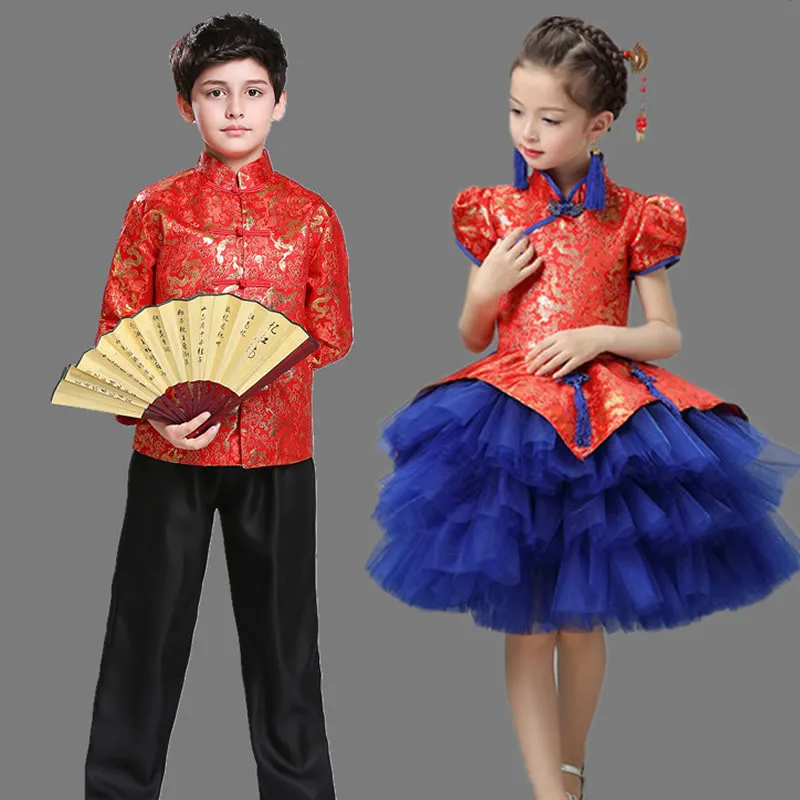 Chinese Style Spring Dress 3 10 Years Girl Children Qipao Princess ...