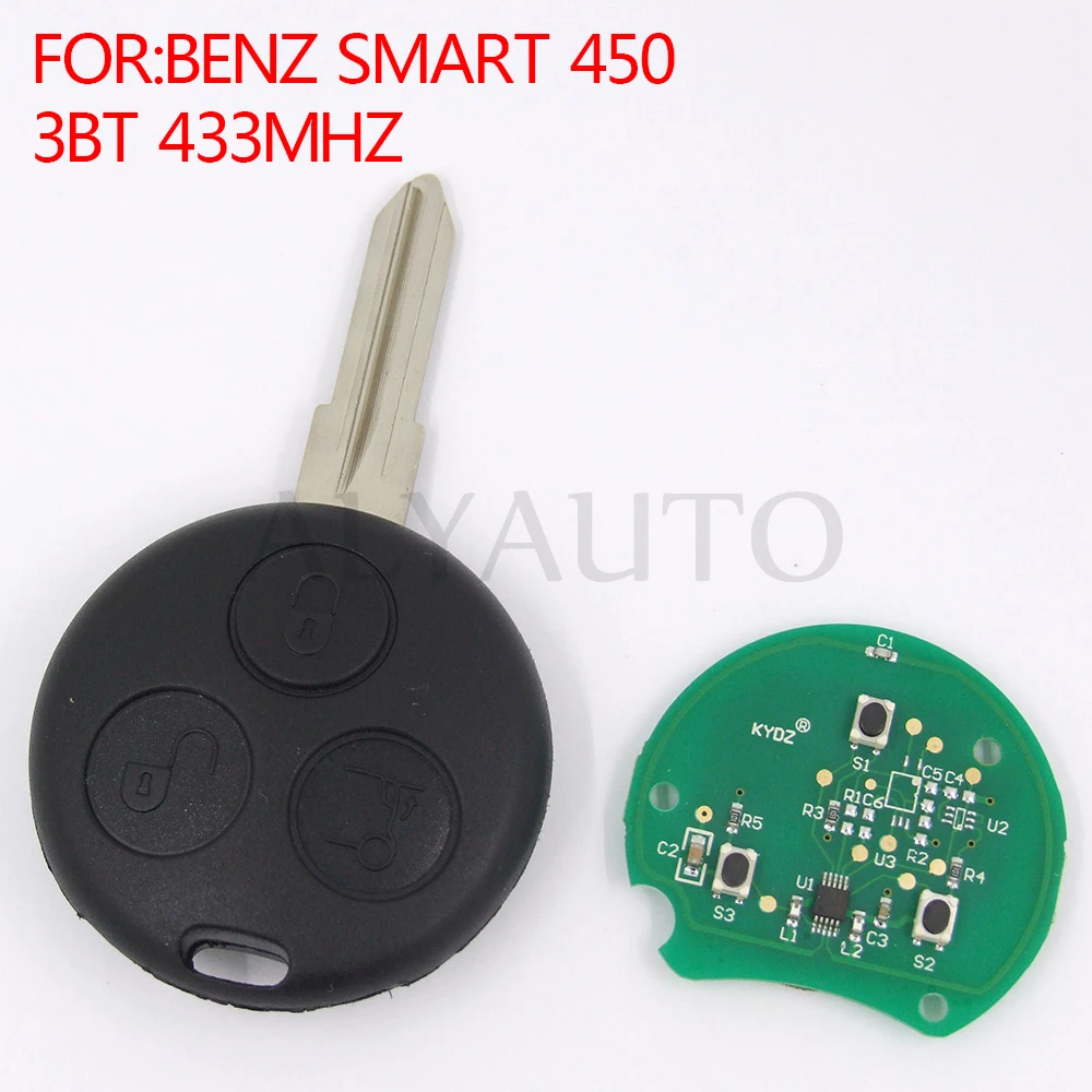 Remote control smart card car key for Mercedes Benz Smart 450 3button ...