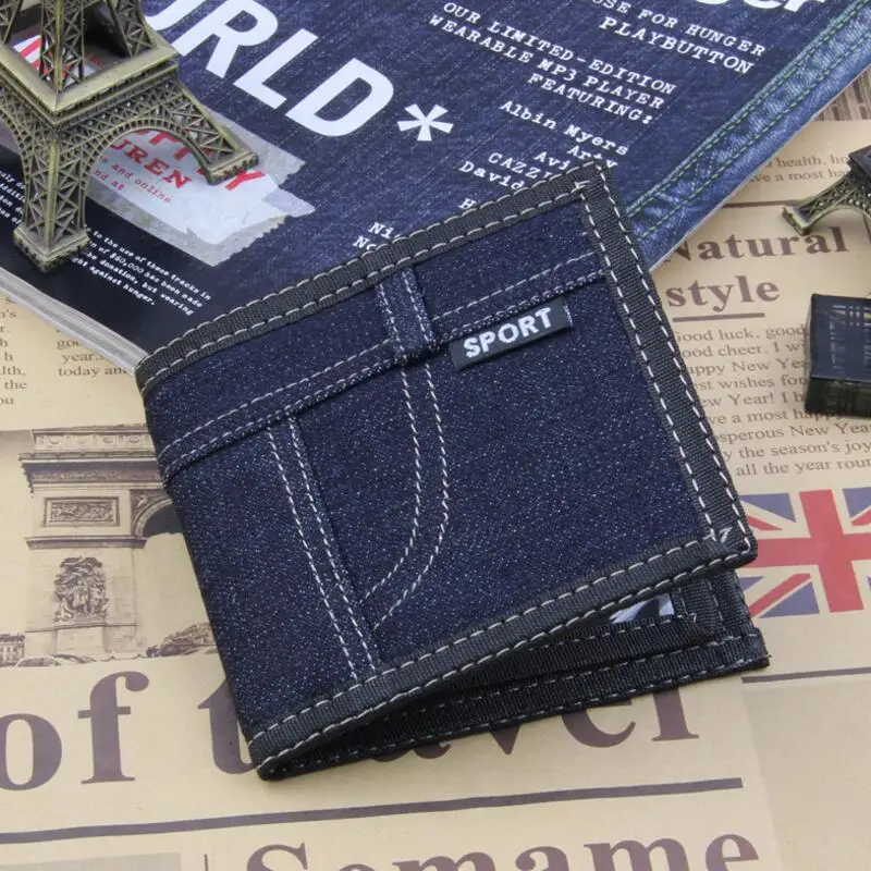 New Vintage Denim Blue Jeans Canvas Wallets Women/Men Quality Man Best ...