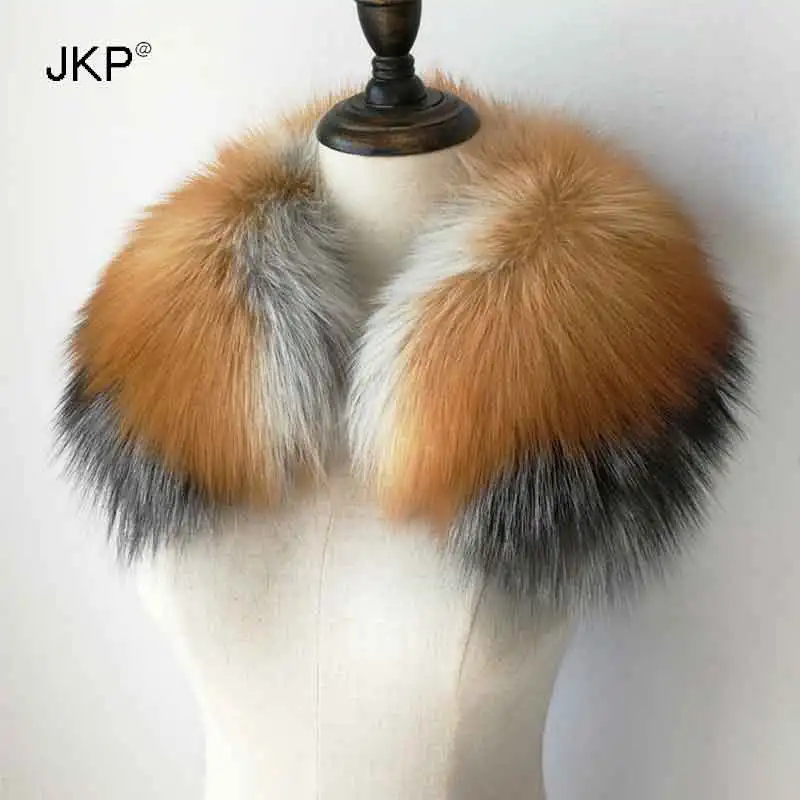 Jkp 2018 New 100% Real Hair Silver Fox Collar Red Fox Silver Blue Fox ...