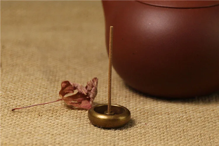 Metal Copper Base Round Incense Censer Plug Inserted Hole Utensil ...