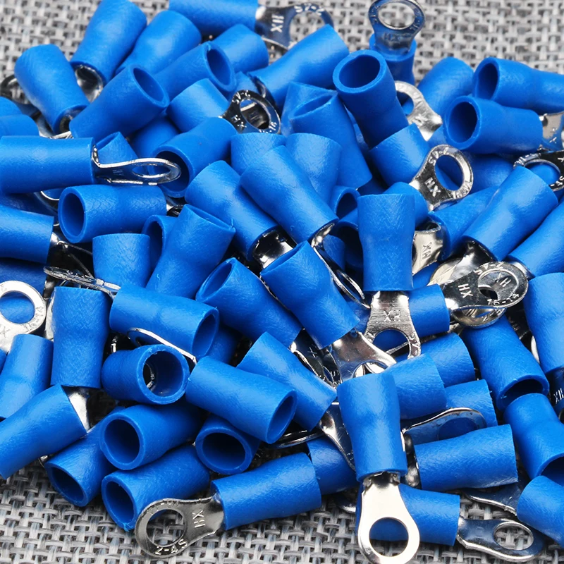 Conectores a tope de anillo de 25/50/100 piezas, RV2 4mm de cableado ...