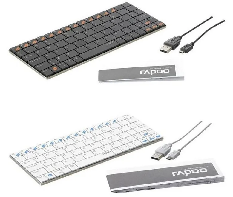 Rapoo E6350 Bluetooth 4.9mm Slim Keyboard Wireless Keyboard Chocolate ...