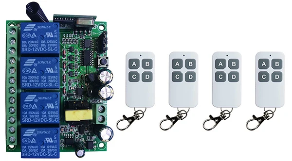 Smart Home AC110V 220V 230V 4CH 4 CH Wireless Remote Control LED Light ...