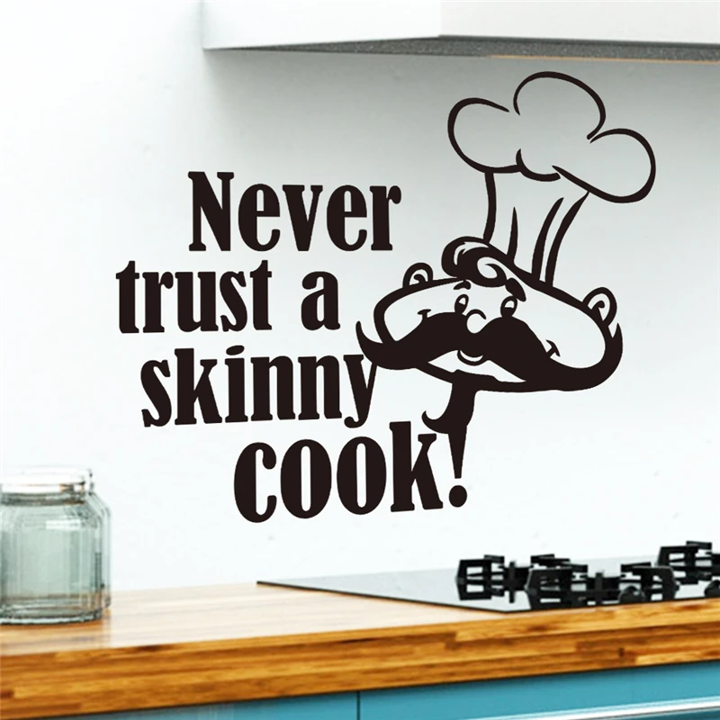 never trust a skinny cook vinyl wall art decals letters kitchen room ...