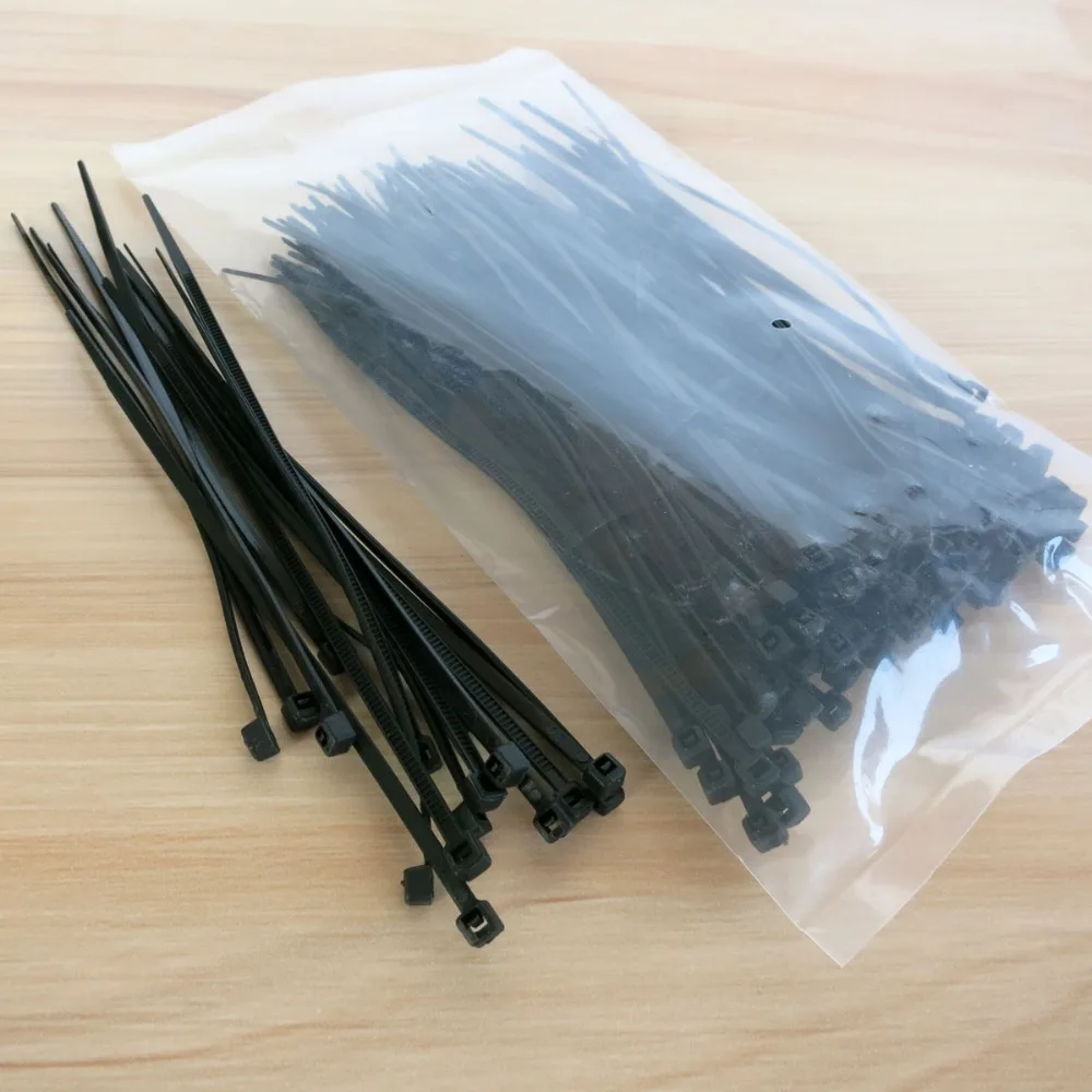 Black plastic cable ties strap fasteners with DIY hand made self ...