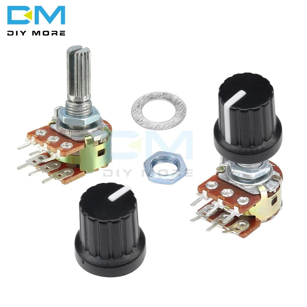 5pcs Potentiometer Resistor Linear Taper Rotary Potentiometer For ...