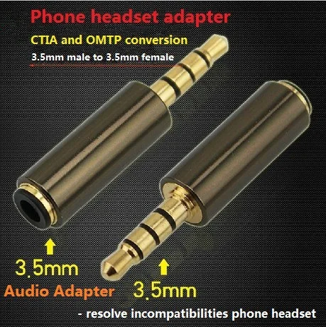 CTIA phone calls with OMTP headsets conversion adapter / 3.5mm male to ...