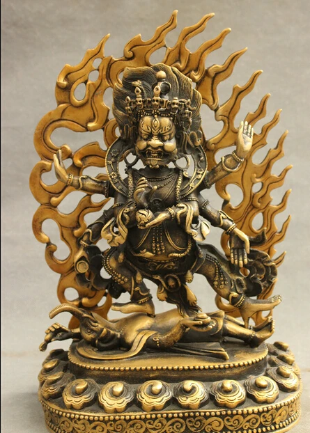 Huij 008946 14 "Tibet Budismo Bronze Proteja 6 Braços Dharmapala Vajra ...