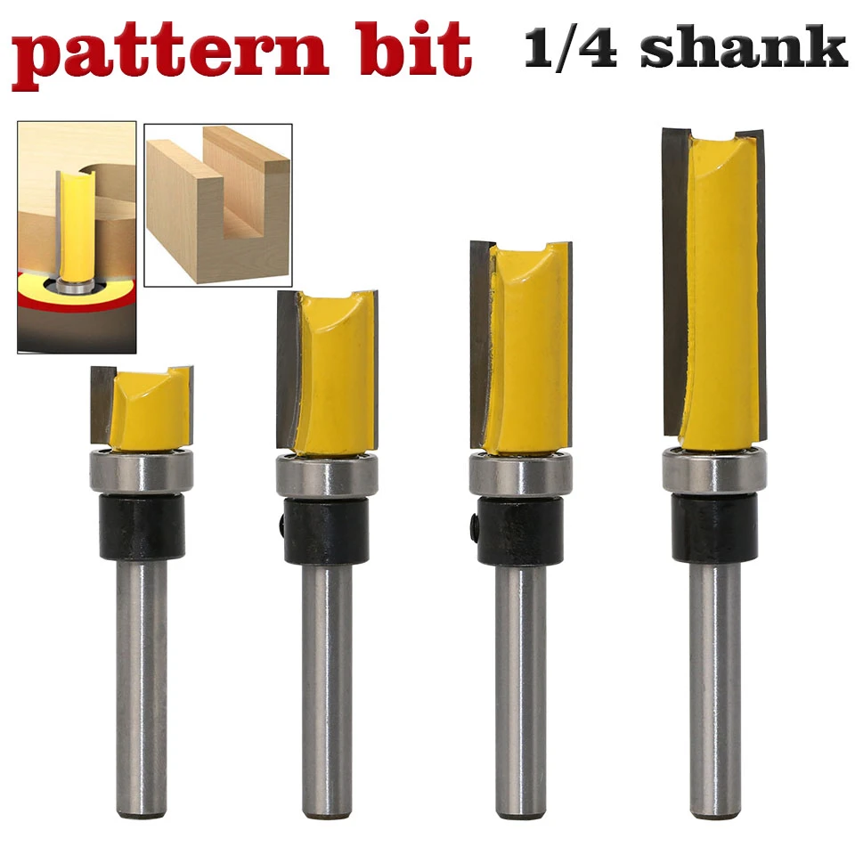 1pc 1/4 Shank Template Trim Hinge Mortising Router Bit Straight End ...