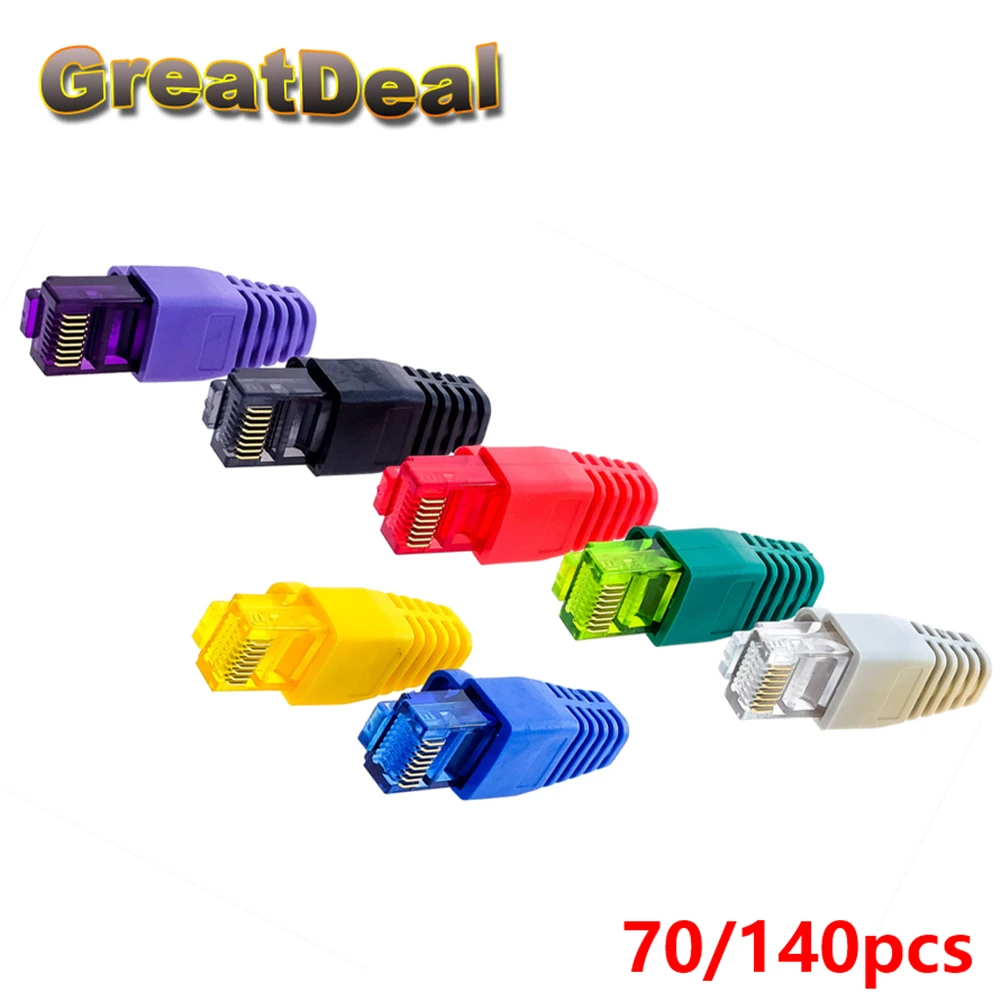 70/140pcs Colorful CAT5 CAT5e RJ45 Connector Caps RJ45 Modular Plugs ...