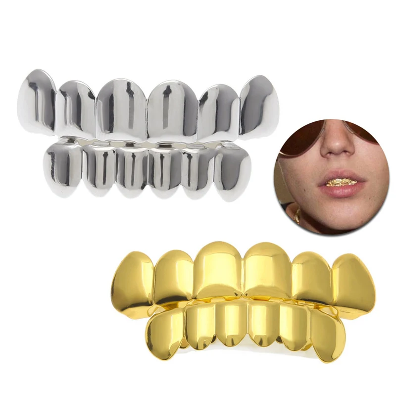 Gold Top Bootom Vampire Teeth Protector Dental Grills For Halloween ...