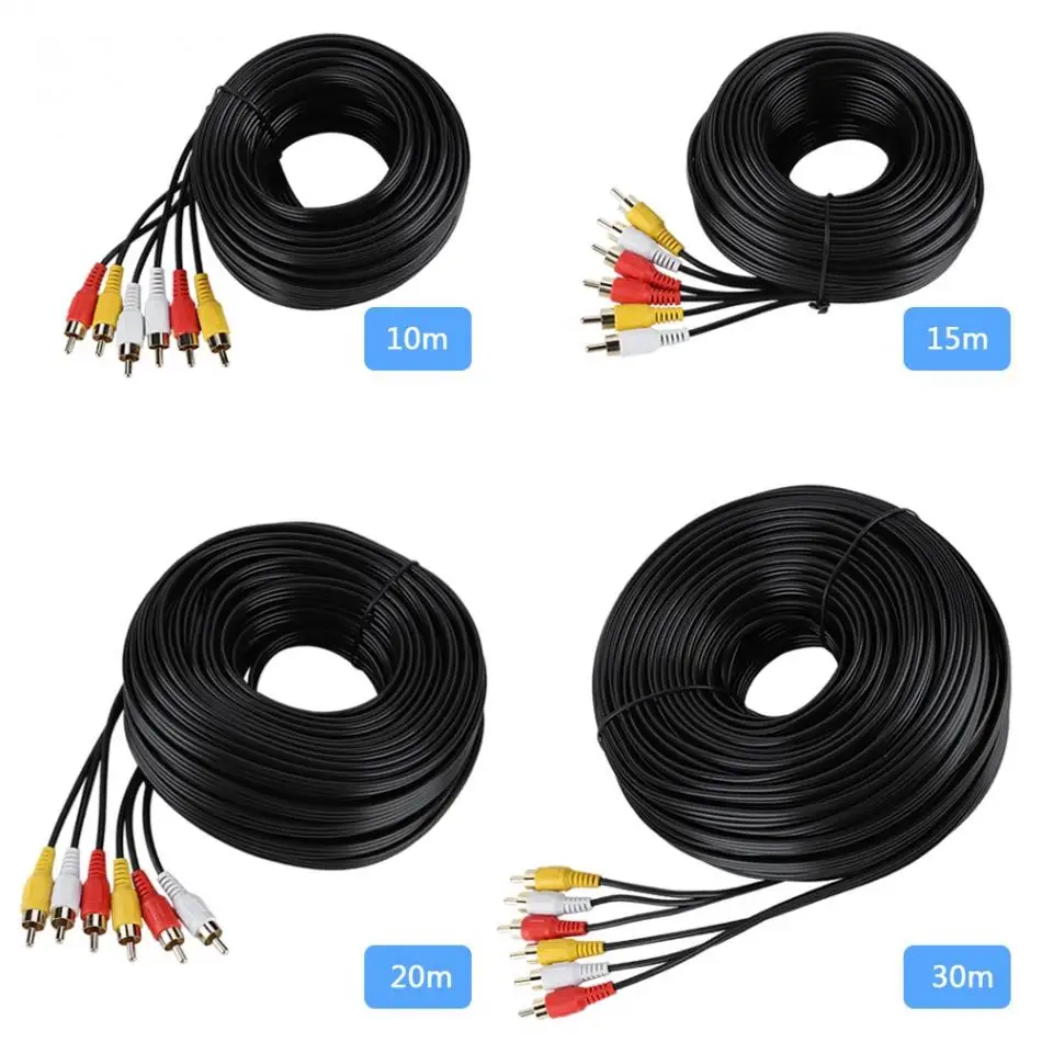 3RCA до 3RCA аудио-видео медный кабель папа-папа av-кабель провод 4N ...