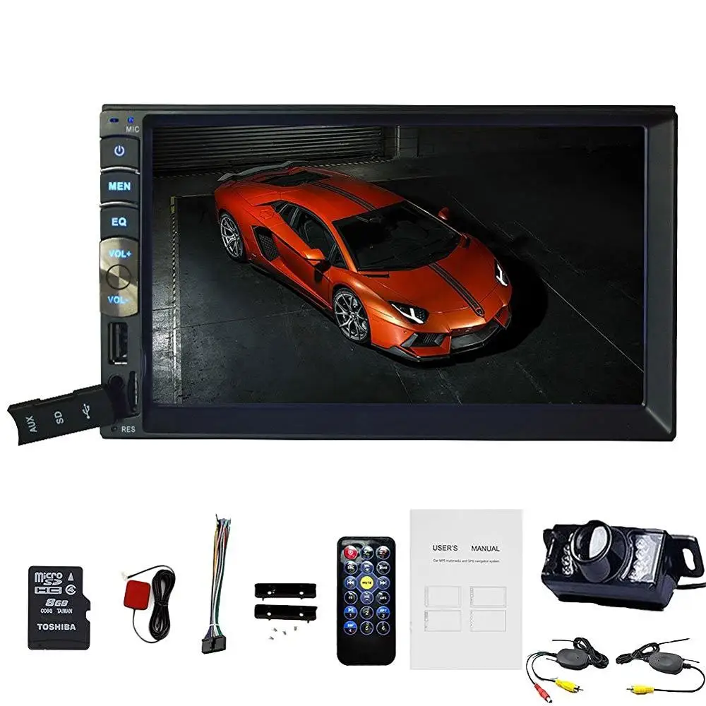 2 Din In Dash car gps navigation Headunit Deck LCD Car video Player ...