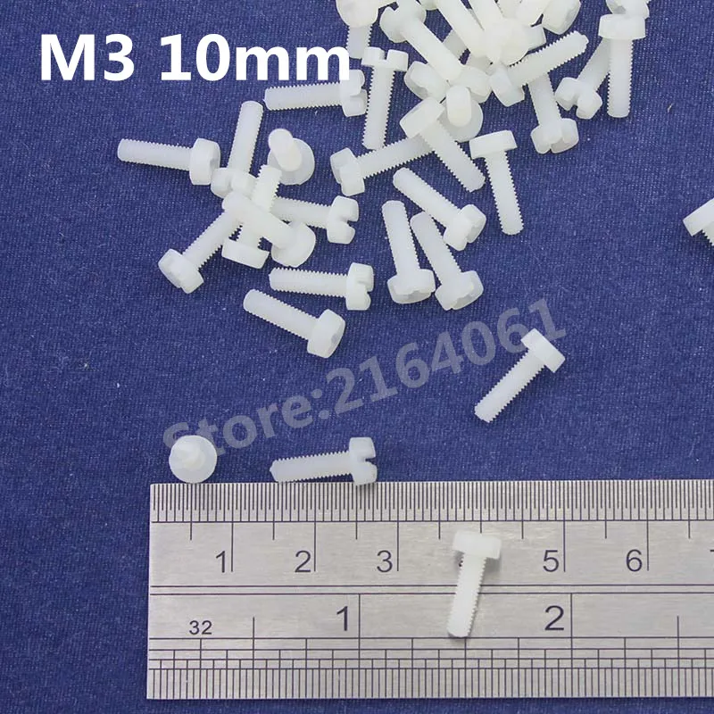 100pcs Metric M3 x 10mm Nylon Phillips Pan Head Screws Fasteners Repair ...
