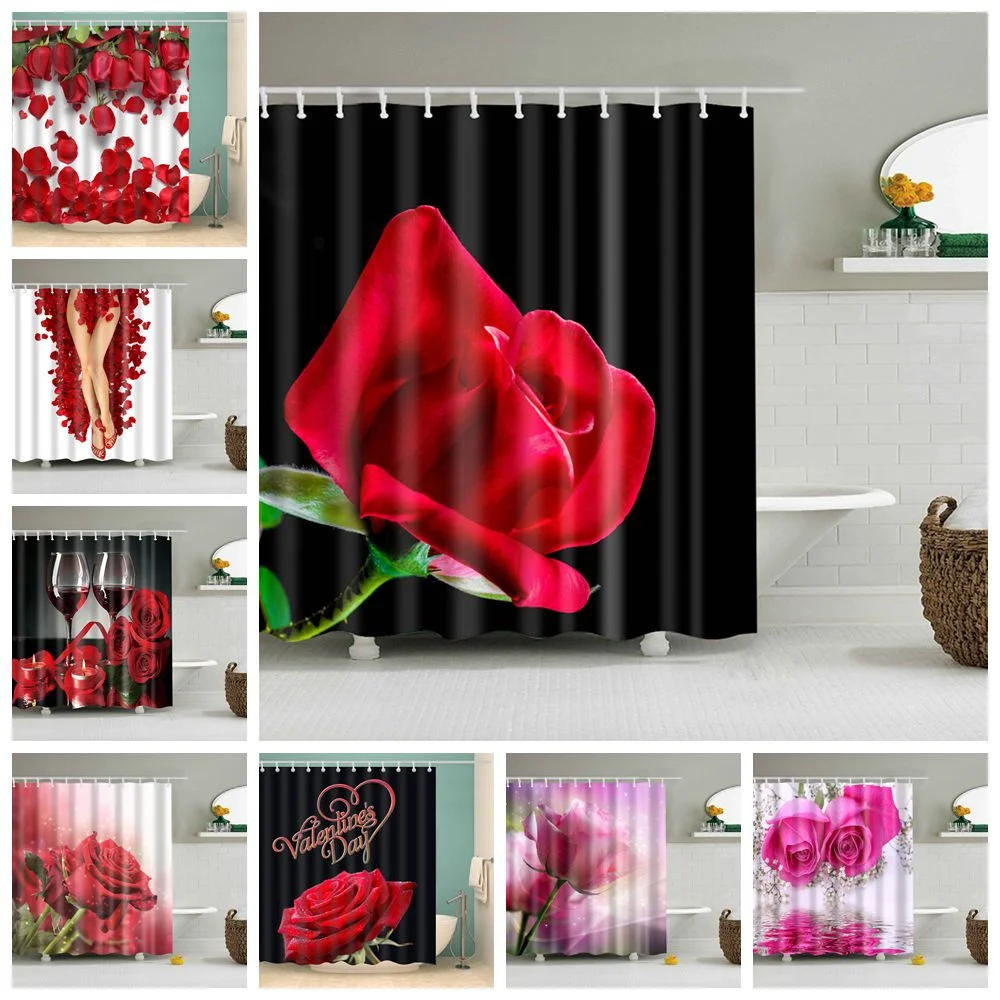 Glam Fire Red Rose Black Leaves Flowers Sweet Life Home Fashion ...
