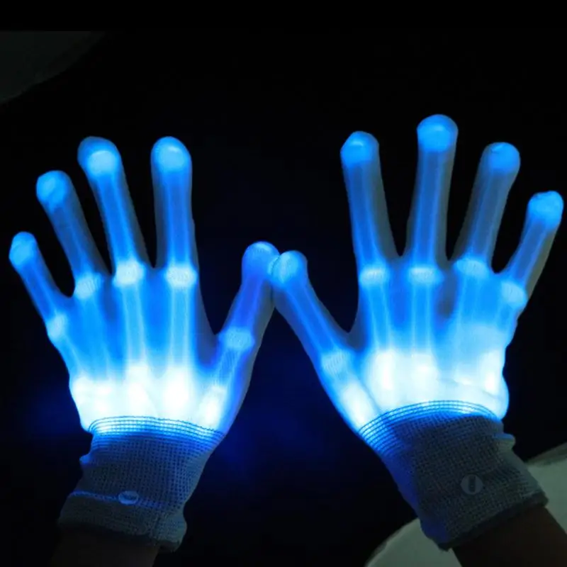 Pair of LED Lighting Gloves Flashing Fingers Rave Gloves Colorful ...
