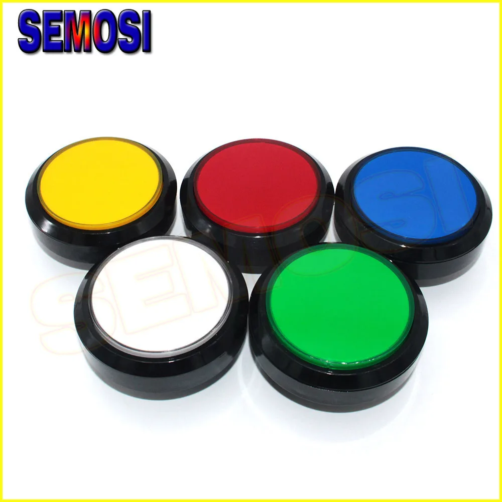 5pcs/lot 100mm Flat LED Arcade Button 12V Illuminated Push Buttons ...