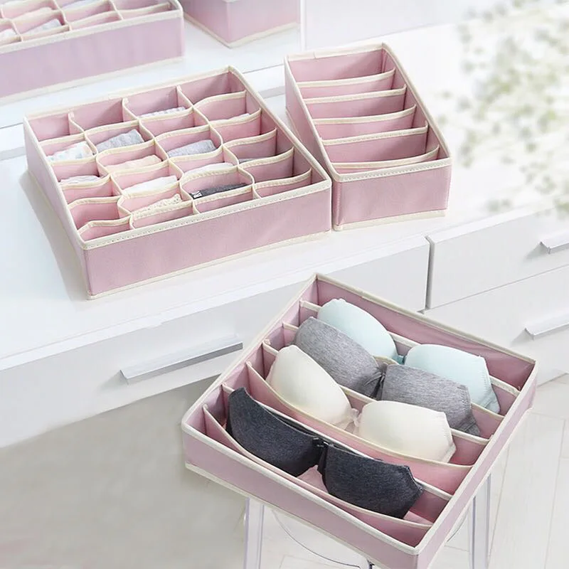Three piece suit Underwear Bra Organizer Storage Box 9 Colors Drawer ...