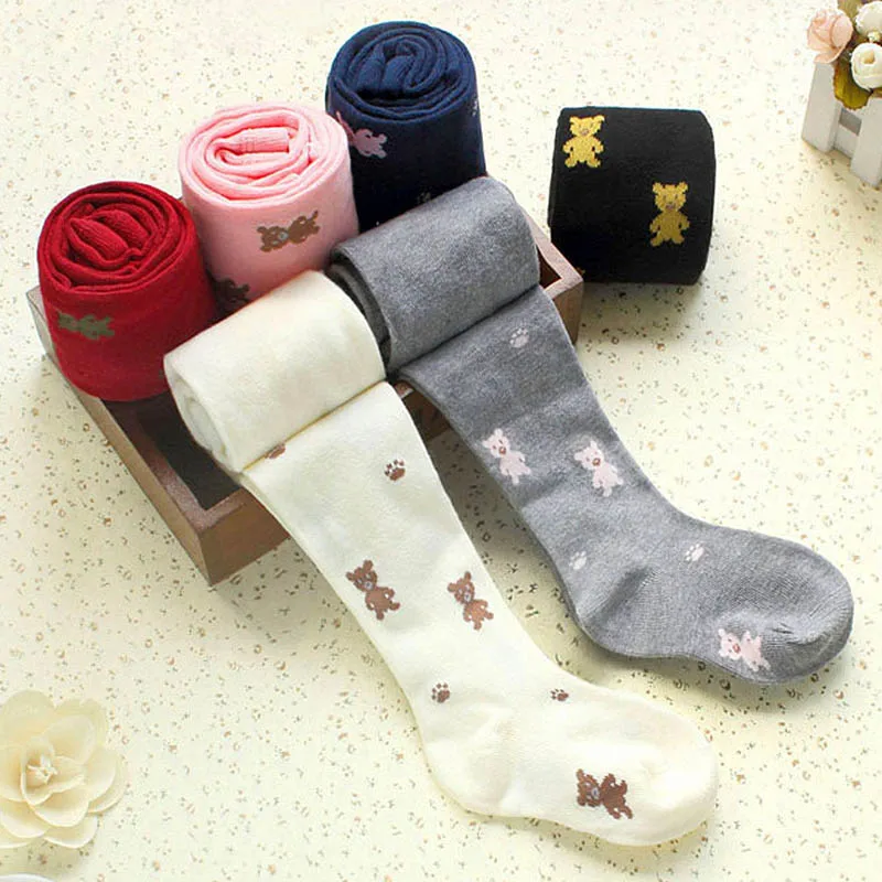 1pcs Bear Pattern Polyester Cotton Elastic Children Tights & Stockings ...