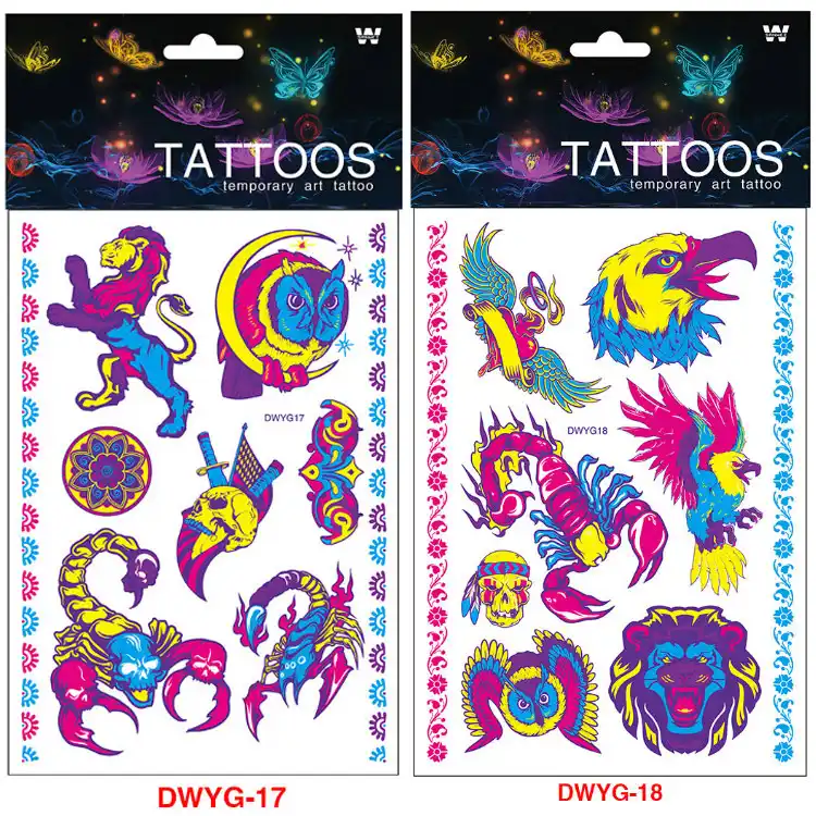 Fluorescent Temporary Tattoos