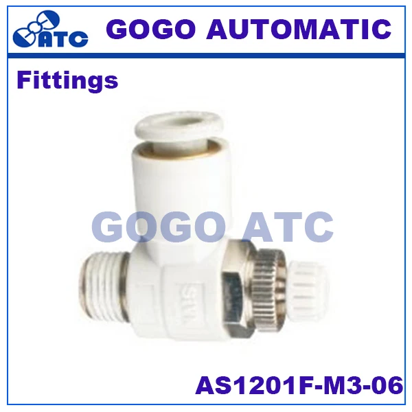 SMC 유형 고품질 피팅 AS1201F M3 06 O.D 6 미리메터 스레드 M3 팔꿈치 형 속도 컨트롤러 원터치 피팅|공압부품| - AliExpress