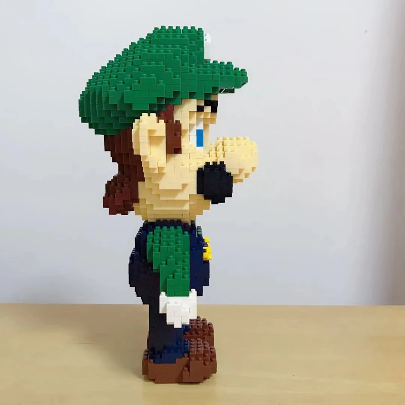 16048 Game Super Mario Luigi Green Figure 3D Model DIY Micro Diamond ...