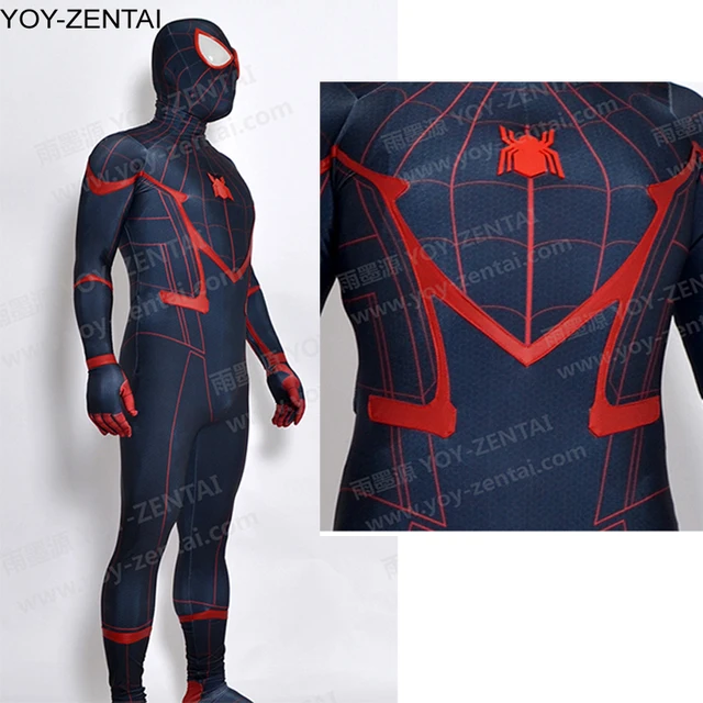 High Quality Black Civil War Spiderman Costume Red & Black Tom Holland ...