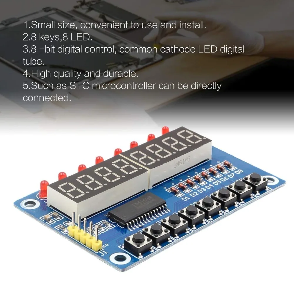 TM1638 Module Key Display For AVR Arduino New 8-Bit Digital LED Tube 8 ...