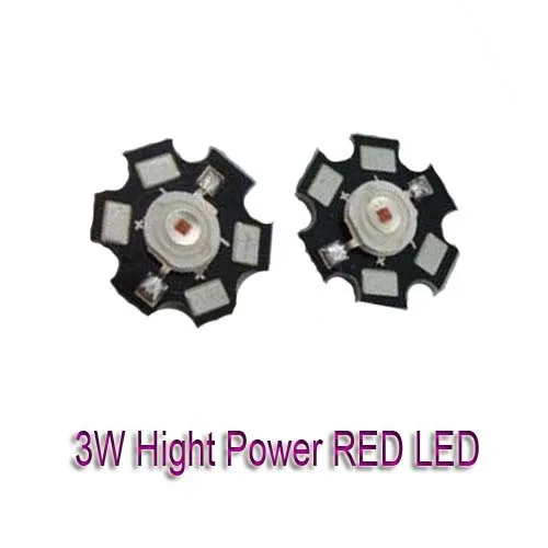 NEW 10PCS 3W Red LED High Power Emitter 610 630nm 70lm with 20mm Star ...