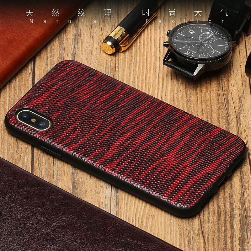 Genuine leather Phone cases For iPhone X 8 8P case Lizard texture Soft ...