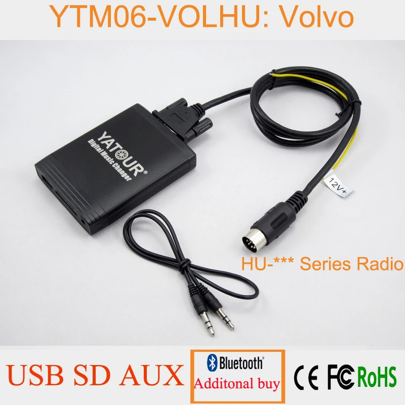 YT M06 Yatour Trocador de Música Digital do carro USB rádio SD MP3 para Volvo HU série de rádio ...