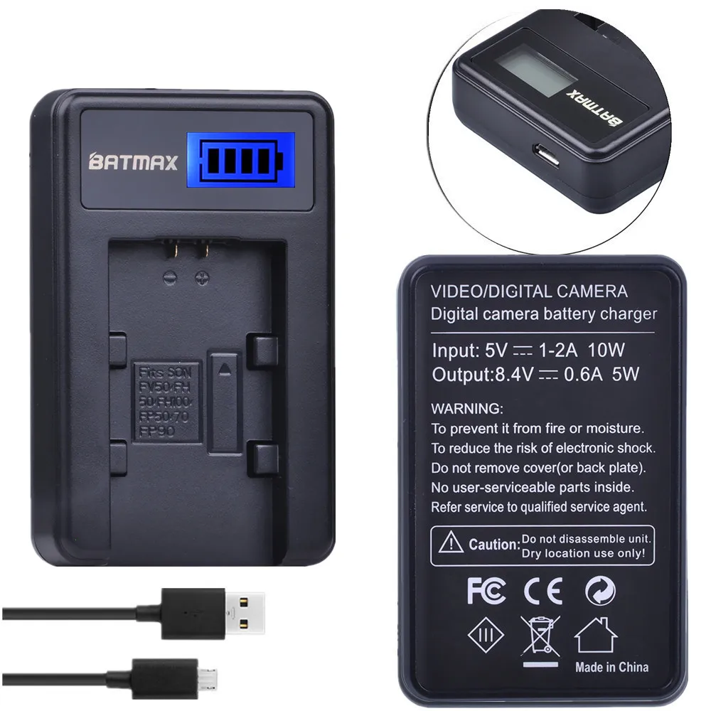 Batmax NP FV50 NP FV50 LCD USB Charger for Sony NP FV30 HDR CX150E HDR CX170 NP FV70 NP FV100 NP ...
