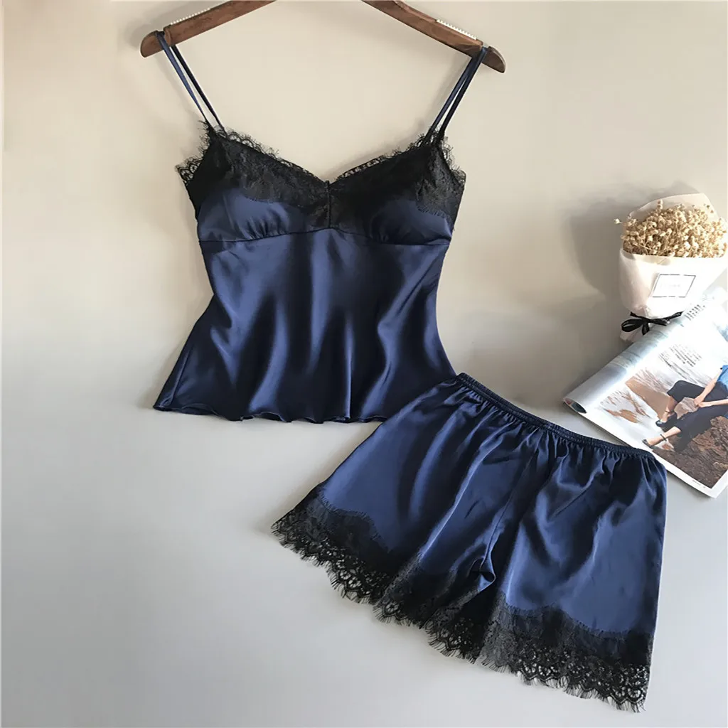 Sexy Satin Sling Womens Sleepwear Lingerie Casual Female Sleeveless
