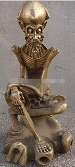 ZSR ymy 322+++Bronze Statue Skull Skeleton thinker sculpture Death's ...