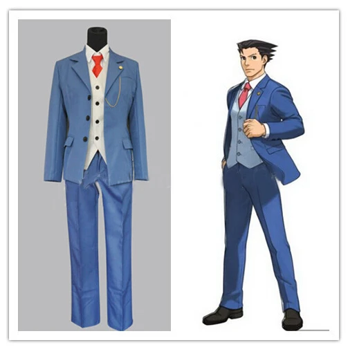 Anime Ace Attorney Phoenix Wright Naruhodo Ryuuichi Cosplay Costume ...