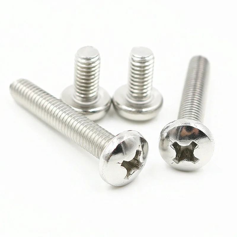 304 Stainless Steel Round Head Cross Screws Tooth Machine Screws M6*10 ...